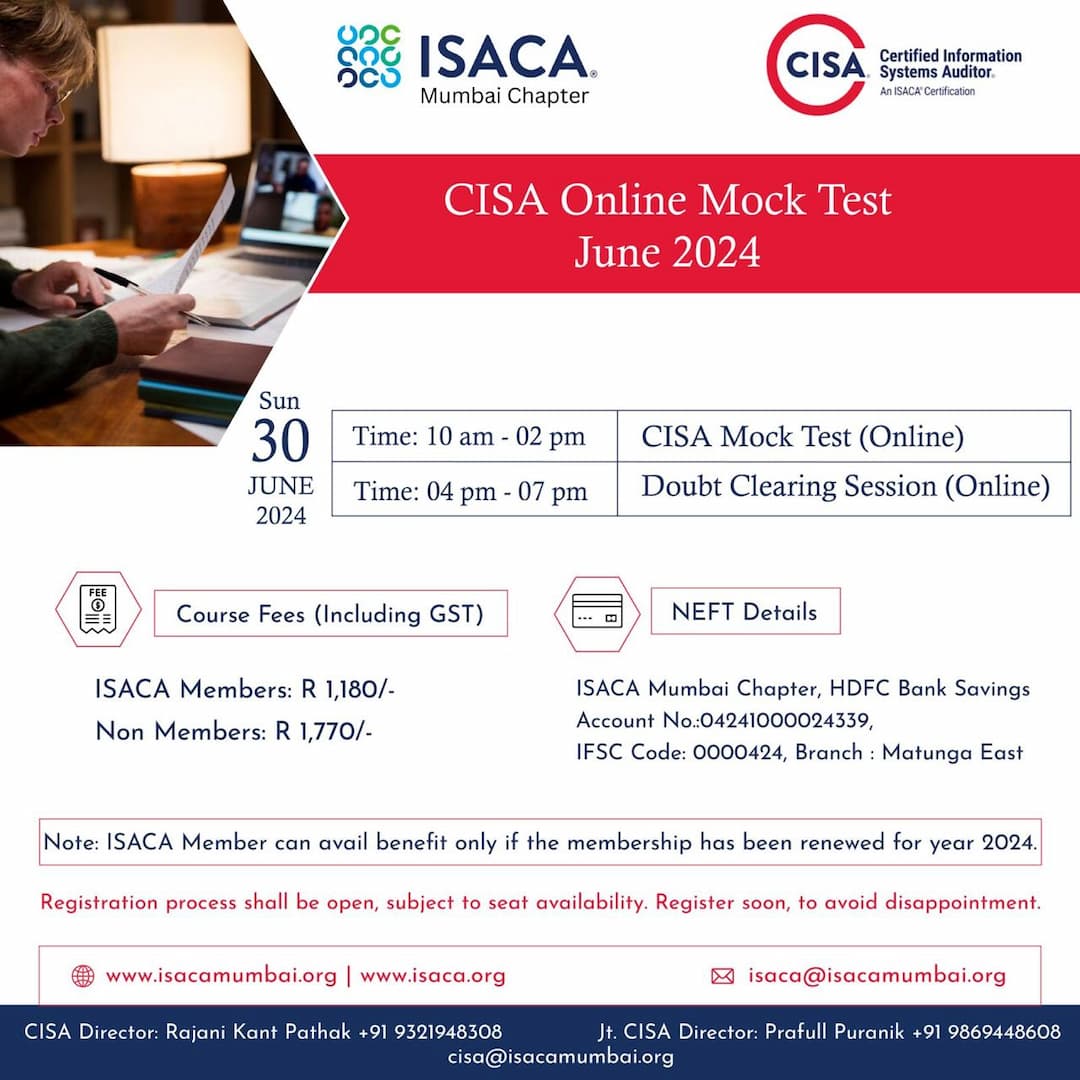 ISACA Mumbai Chapter - Get Certified :: CISA - CISM - CRISC - CGEIT
